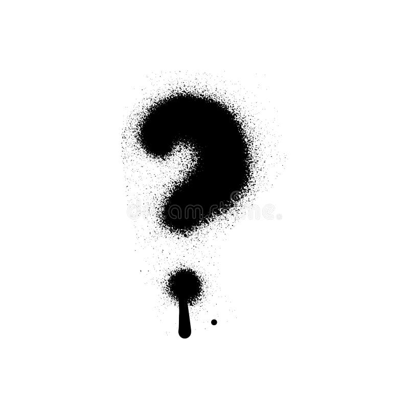 Spray Textured Graffiti Doodle Punk Shape - Question Mark. Hand Drawn ...