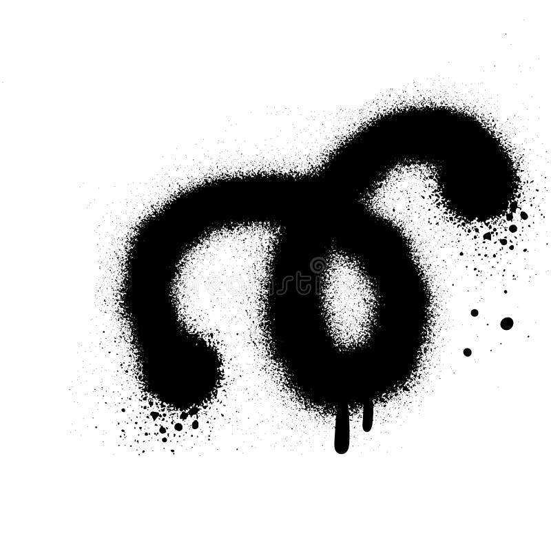 Spray Textured Graffiti Doodle Punk Shape - Twirl. Hand Drawn Abstract ...