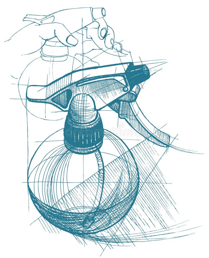 Spray Trigger, Atomizer, Sprayer, Pulverizer, Air Gun. Stock Vector ...