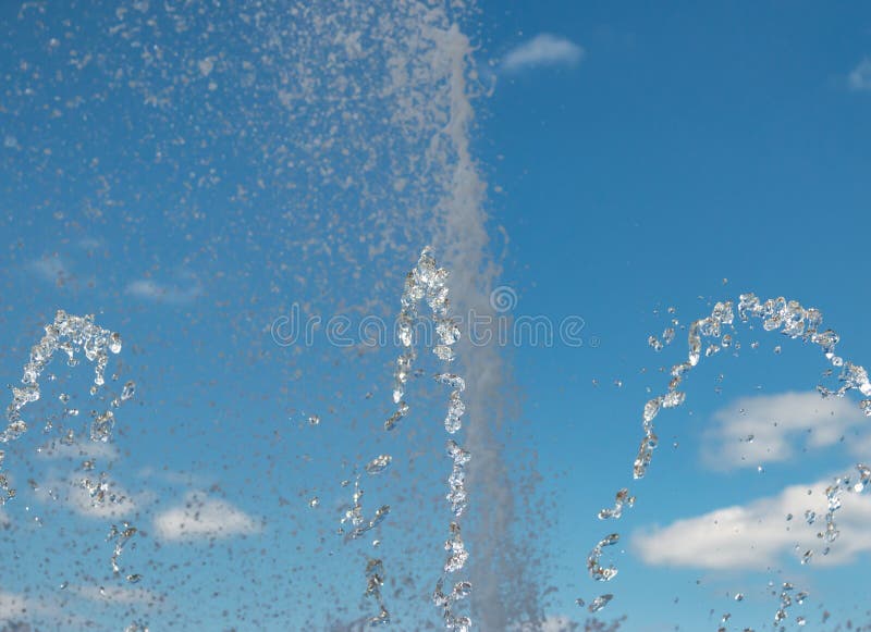 Spray of Water Against the Blue Sky Stock Image - Image of clean, blue ...