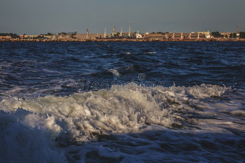 Spray of Water Splashes Along the Side of the Boat Stock Image - Image ...
