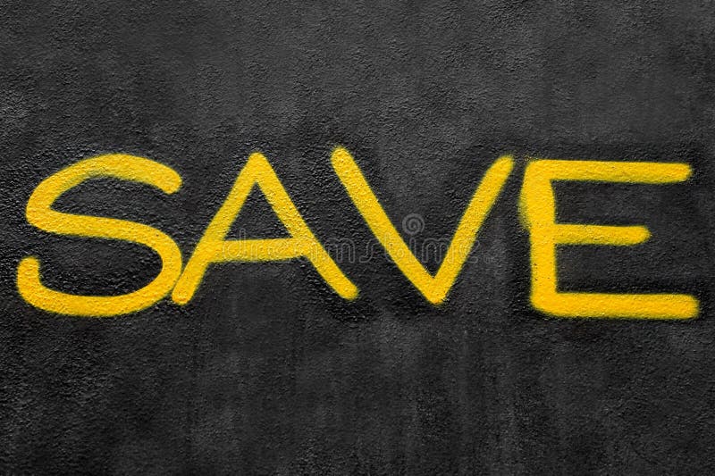 Spray the Written Word SAVE Wall. Stock Image - Image of brainchild ...