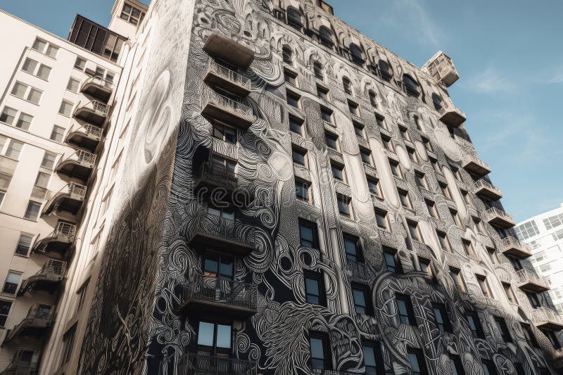 Spraycan Graffiti Artist, Meticulously Creating Intricate Design on ...