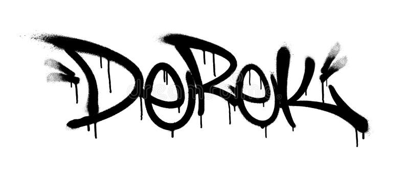 Sprayed Derek Name with Overspray in Black Over White. Vector ...