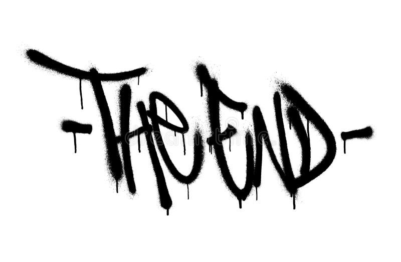 Sprayed the End Font Graffiti with Overspray in Black Over White ...