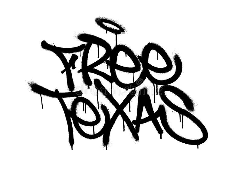 Sprayed Free Texas Font Graffiti with Overspray in Black Over White ...
