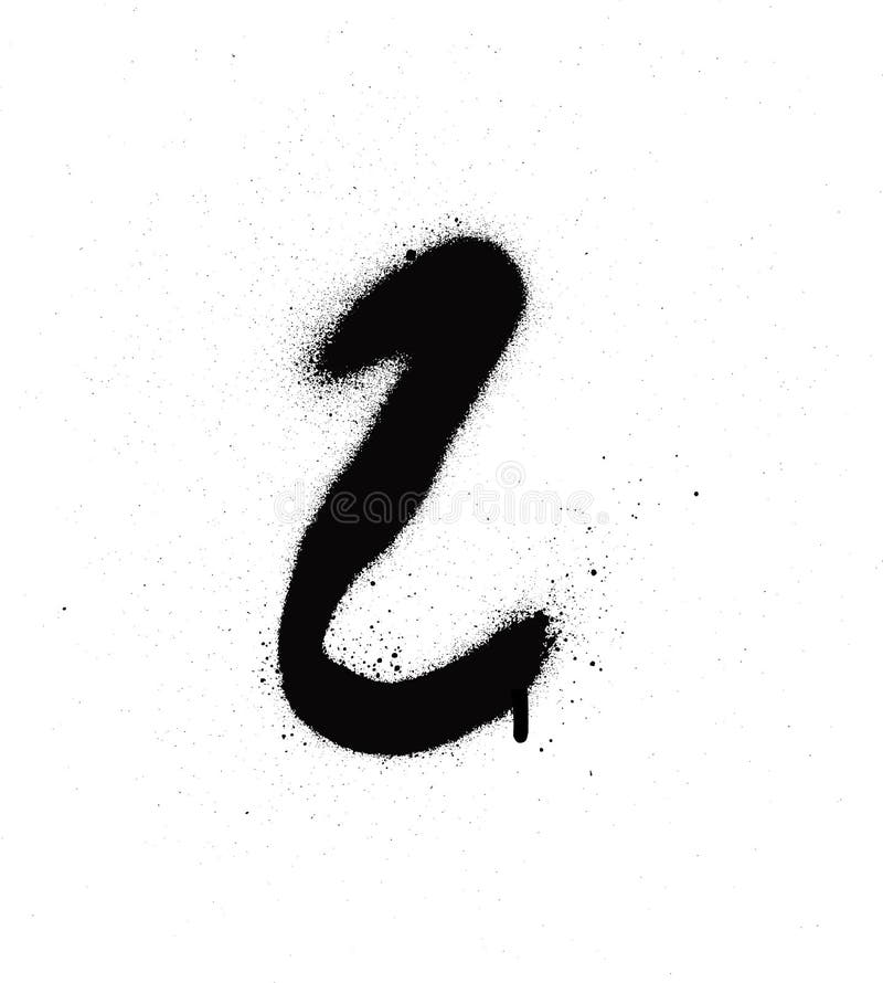 Sprayed L Font Graffiti with Leak in Black Over White Stock Vector ...