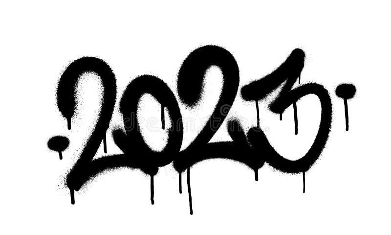 Sprayed 2023 Tag Gfont Graffiti with Overspray in Black Over White ...