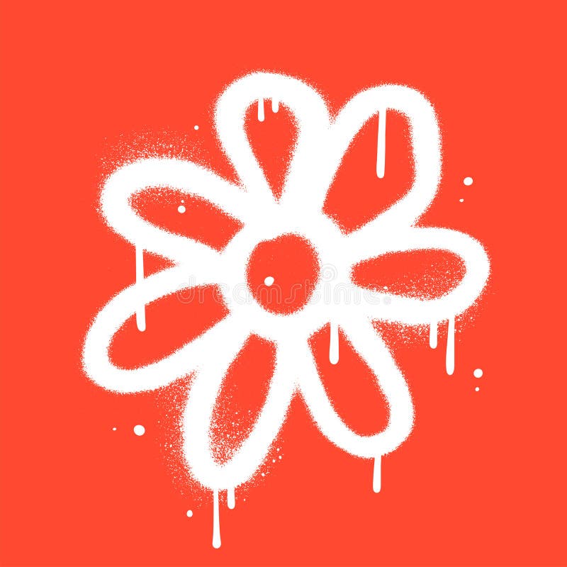 Sprayed Urban Graffiti Flower Icon Isolated. Daisy with Spray Paint ...