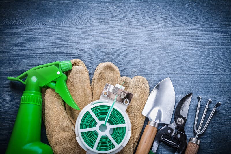 Sprayer Green Garden Wire and Garden Tools Stock Photo - Image of ...