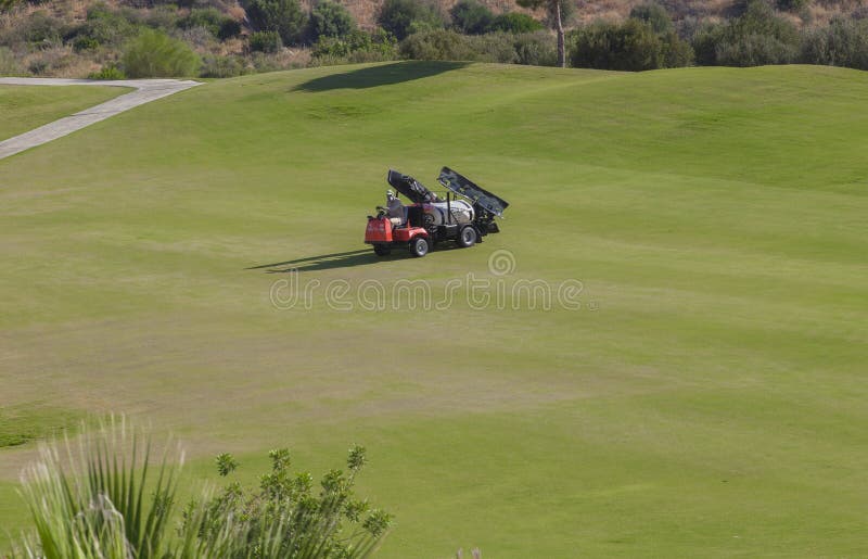 Sprayer Machine Performing Maintenance at Golf Course Editorial Photo ...