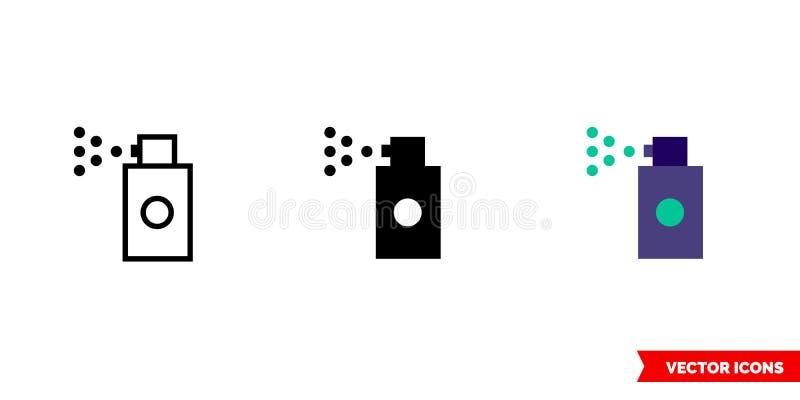 Sprayer Tool Icon of 3 Types Color, Black and White, Outline. Isolated ...