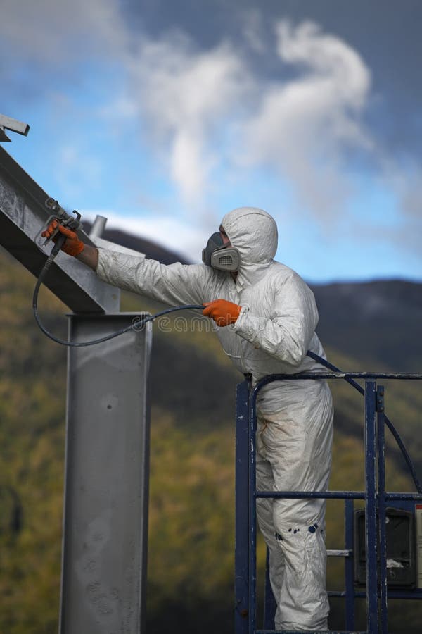 Sandblaster at work stock image. Image of laboring, blast - 33358699
