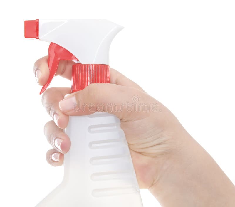 Spraying cleaning liquid stock photo. Image of hand, laundry - 32034556