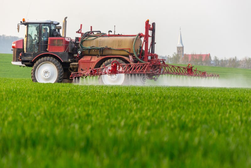 Spraying machine stock image. Image of harvester, nature - 47672381