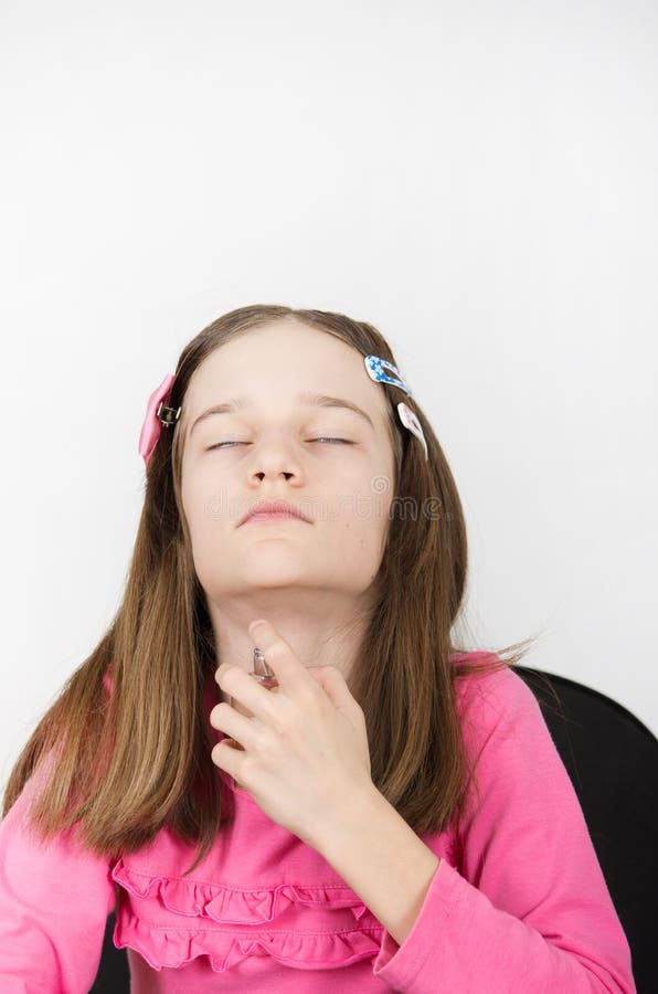 Spraying perfume stock image. Image of caucasian, freshness - 37848089