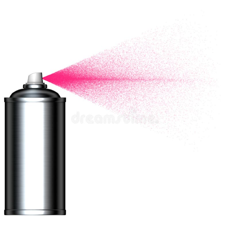 Spraying Pink Mist Spray Can Seen from the Side Stock Illustration ...