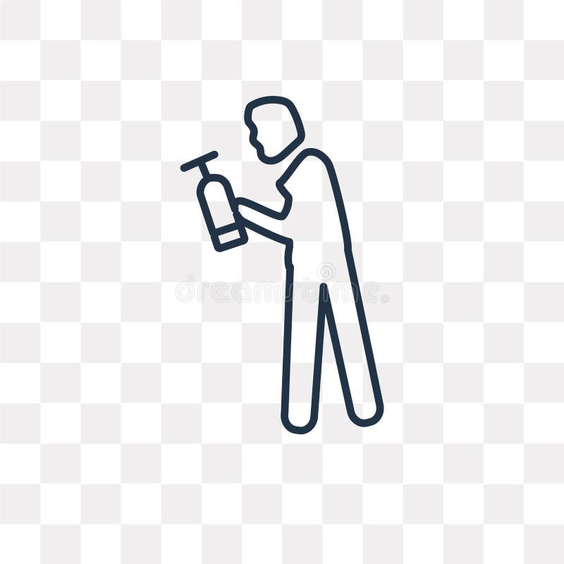 Spraying Vector Icon Isolated on Transparent Background, Linear Stock ...