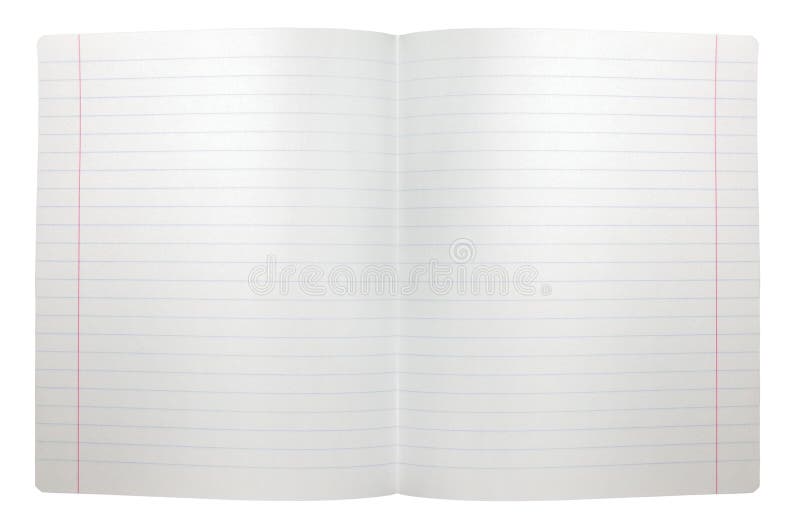 Spread Double Sheet Open Seamless Lined Note Paper Stock Image - Image ...