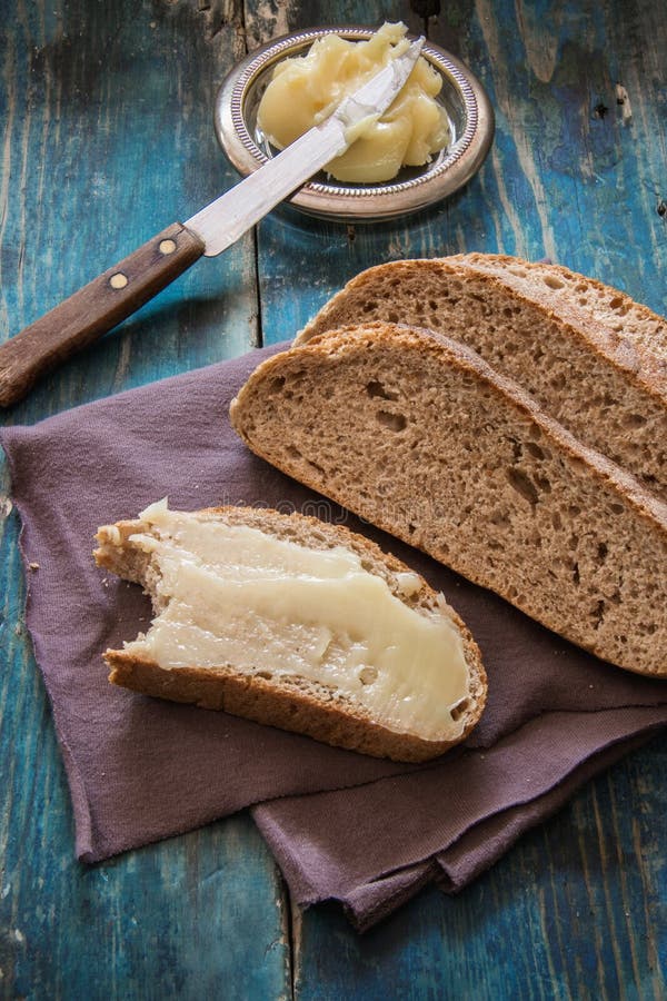 Spread Fresh Butter on Whole Wheat Bread Stock Photo - Image of butter ...