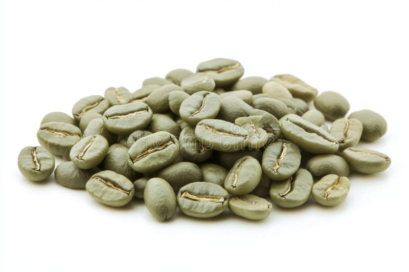 Spread of Green Coffee Beans Ready for Roasting and Brewing at a Coffee ...