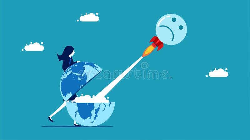 Spread Negative Thoughts in the World. Businesswoman Launch Negative ... Spread Negative Thoughts in the World. Businesswoman Launch Negative ...