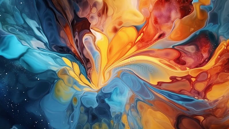 Spread-out Acrylic Paint. Abstract Background, Made in the Technique of ...