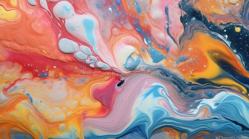 Spread-out Acrylic Paint. Abstract Background, Made in the Technique of ...