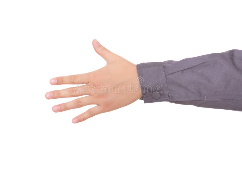 In Front of a White Background, One Hand with Five Fingers Stretched ...