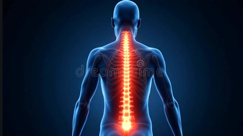 Spread Pain in Human Spine,Human Neck and Back Pain Stock Footage ...