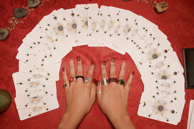 Spread Tarot Cards stock image. Image of witchcraft - 284440825