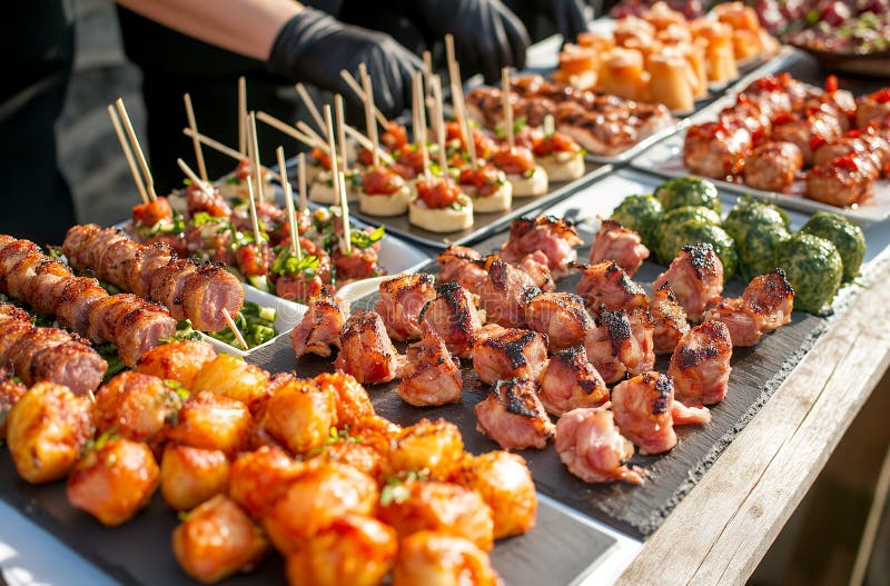 A Spread of Various Appetizers Prepared for a Party Stock Photo - Image ...