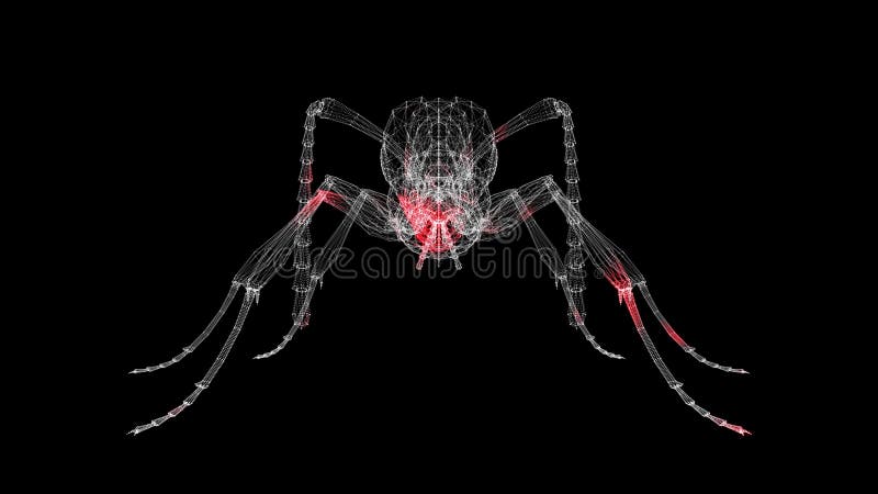 Spread of Virus through 3D Body of Insects on Black Background. Spread ...