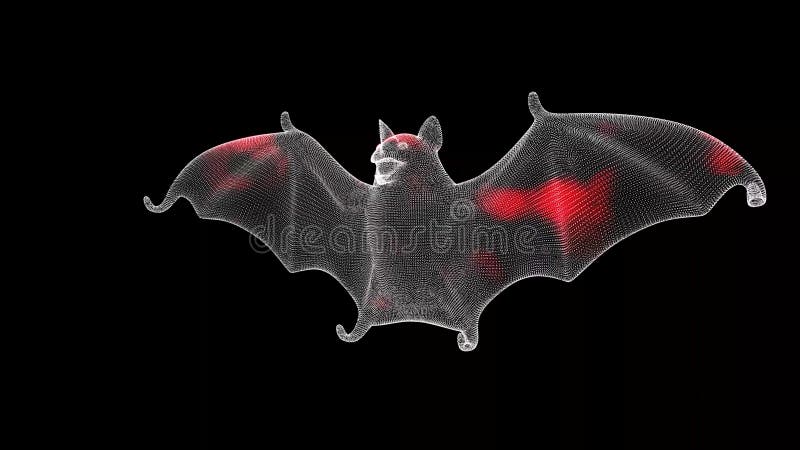 Spread of Virus through Volumetric Bat Monochrome on Black Background ...