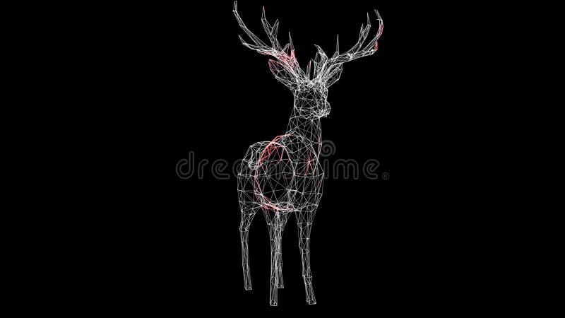 Spread of Virus through Volumetric Body of Animal Monochrome on Black ...