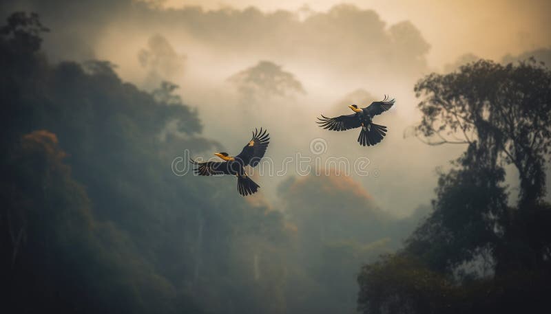 Spread Wings of Hawk in Mid Air Motion Generated by AI Stock ...