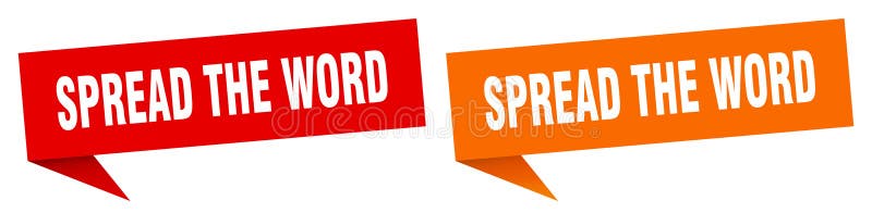 Spread the Word Banner. Spread the Word Speech Bubble Label Set Stock ...