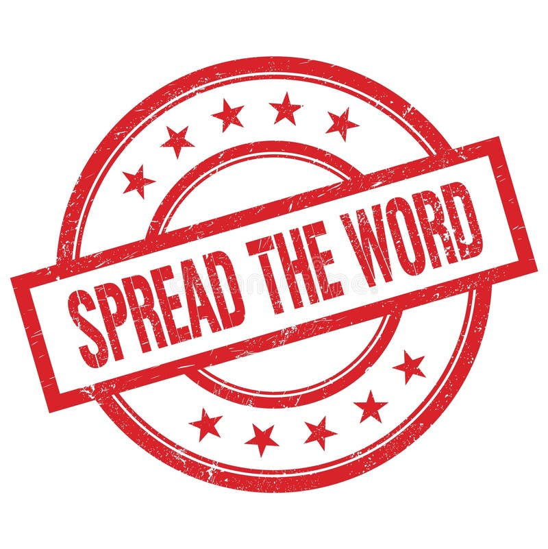 SPREAD the WORD Text on Blue Grungy Rectangle Stamp Stock Illustration ...