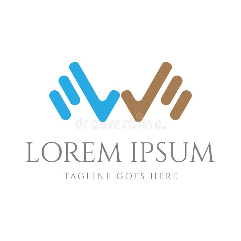 Spreading Hand Shape Initial Letter W for Team Teamwork Charity ...