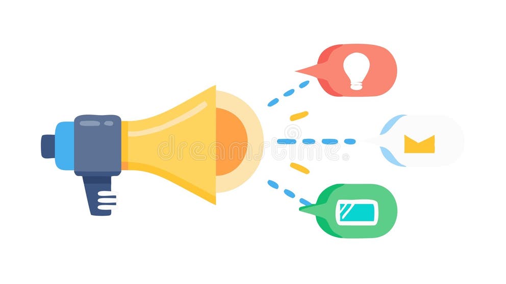 Spreading Innovative Ideas: Effective Communication. Vector Design ...