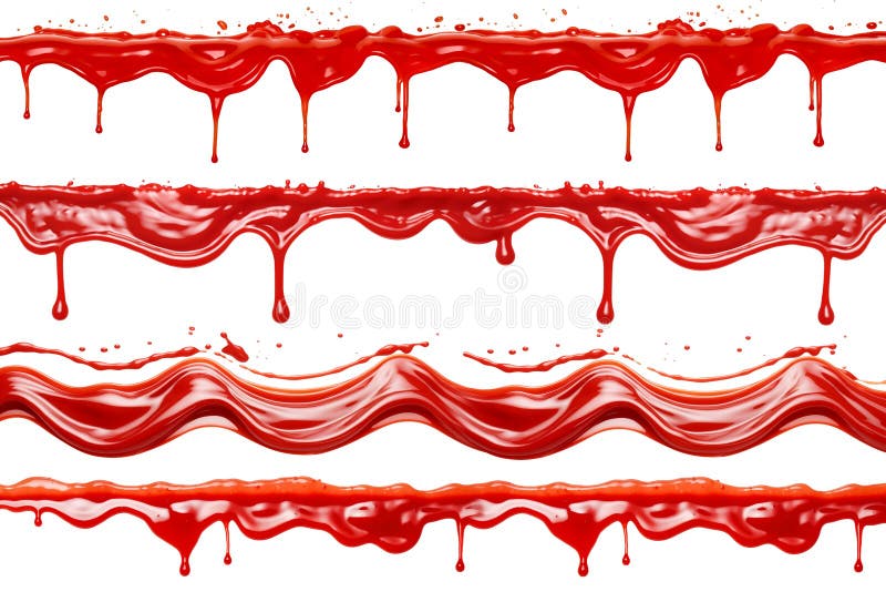 Spreading Ketchup is Cut on a Transparent Background. a Long Streak of ...