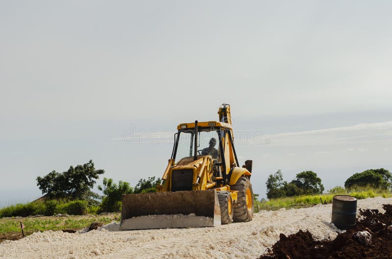 Spreading Marl on a Roadway Stock Image - Image of industry, dozer ...