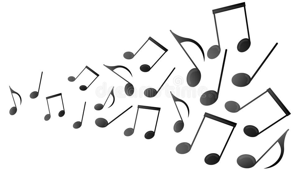 Spreading Music Notes: Dynamic Flat 3D Vector Graphic Stock ...