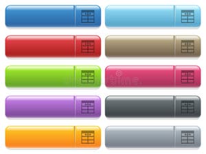 Spreadsheet Adjust Table Column Width Icons On Color Glossy Rectangular Menu Button Stock 