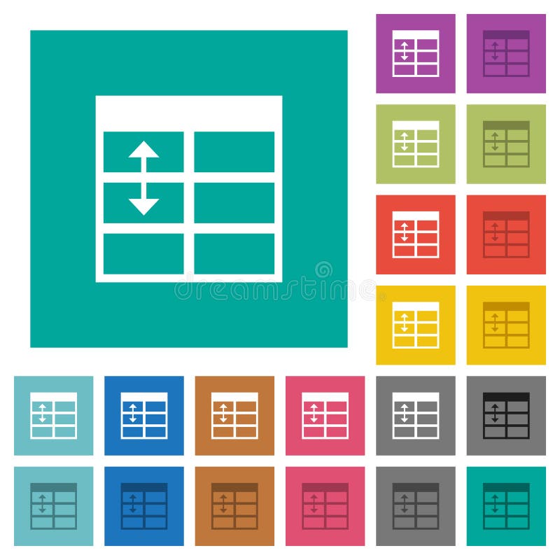 Spreadsheet Adjust Table Row Height Square Flat Multi Colored Icons ...