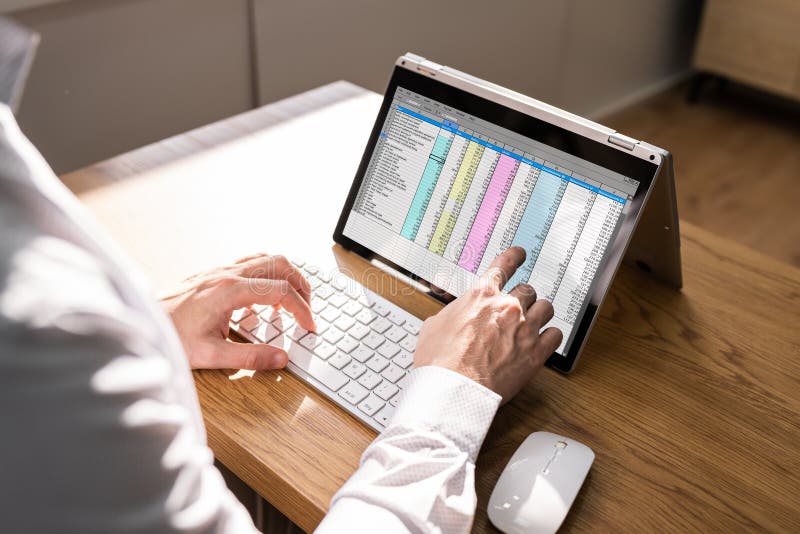 Spreadsheet Business Data Analyst Stock Photo - Image of financial ...