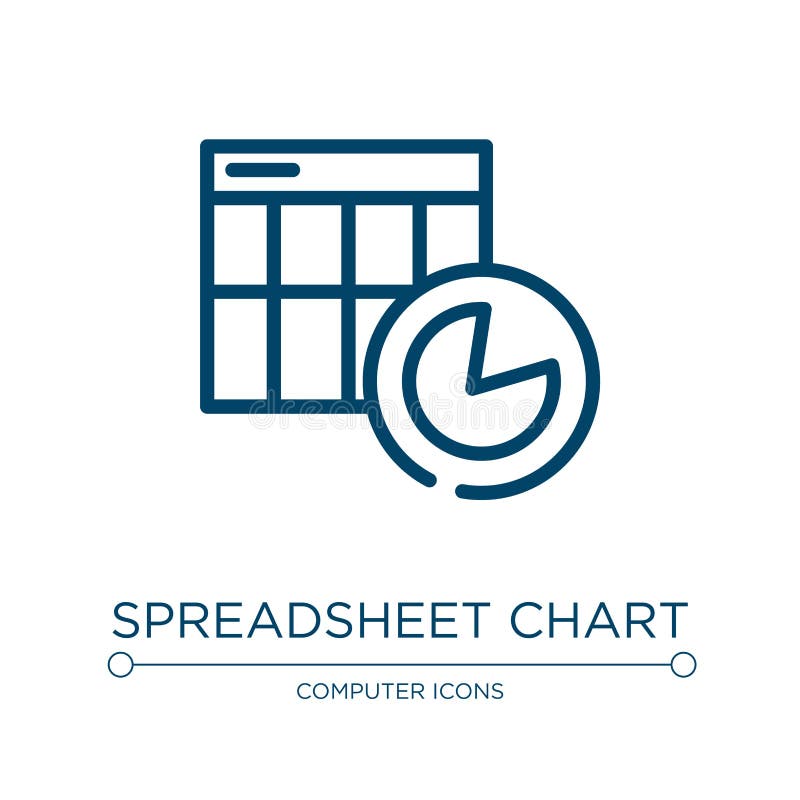 Spreadsheet Chart Icon. Linear Vector Illustration from Computer and ...