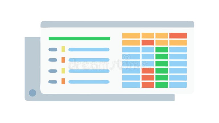 Spreadsheet Data Table Icon, Analytics and Business Report, Vector ...