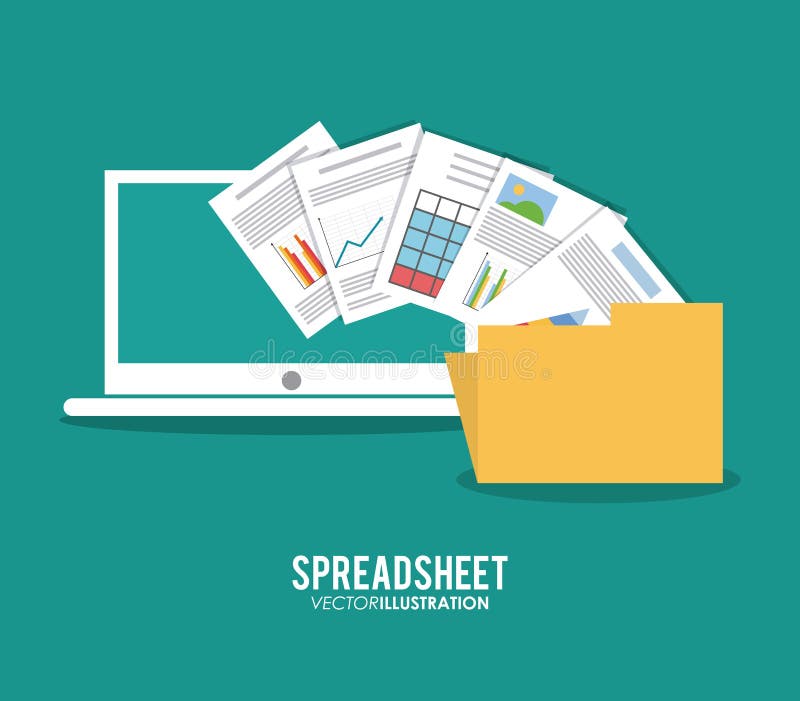 Spreadsheet Design, Technology and Infographic Concept Stock Vector ...
