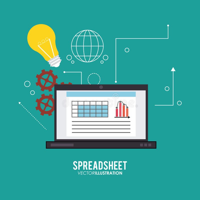Spreadsheet Design, Technology and Infographic Concept Stock Vector ...